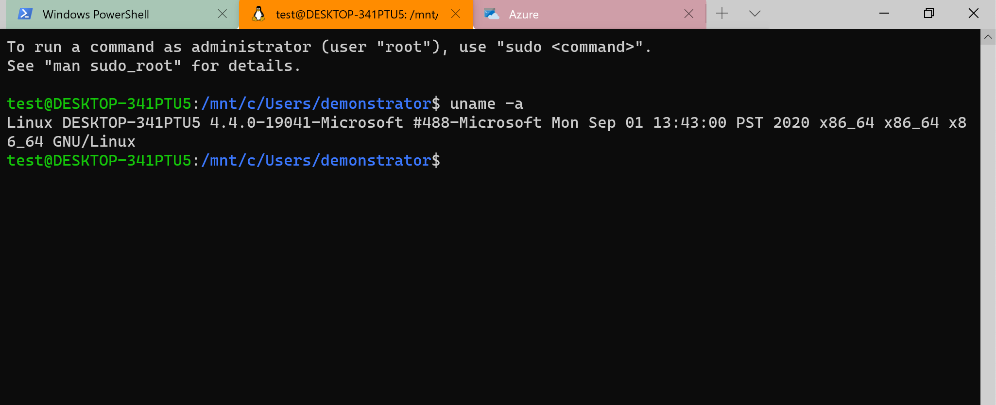 Terminal showing command 'uname -a' outputting Linux system details.
